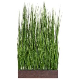 Kunstgras Creativ green "Gras Raumteiler", grün, B:61cm H:125cm T:10cm, Kunststoff, Kunstpflanzen