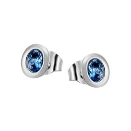 Paar Ohrstecker Firetti "Schmuck Geschenk Silber 925 Ohrschmuck", bunt (silberfarben, dunkelblau, dunkelblau), Ohrringe, Damen, Silber 925 (Sterlingsilber), mit Glasstein