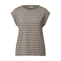 Street One Shirt Damen Größe S mokka / weiß