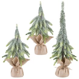 Winterliche Kunstpflanze Creativ green "Fichtenbäumchen", grün, H:53cm, Kunststoff, Kunstpflanzen, mit Jutesack