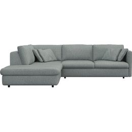 Ecksofa FLEXLUX "Lovane, elegant und zeitlos, bequem, L-Form", blau (sky blau), B:295cm H:84cm T:272cm, 62% Polyester/14% Cotton/7% Linen, Sofas, Ecksofa, Weich & anschmiegsam, gro&szlig;e Sitztiefe auf Kaltschaum, Dekokissen inkl.