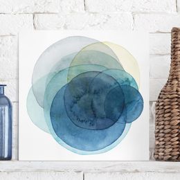 Bilderwelten Leinwandbild - Quadrat Urknall - blau