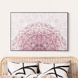 Wechselbild Mandala Aquarell Ornament halbkreis rot