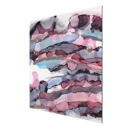 Bilderwelten Alu-Dibond Outdoor Bild Wellenreiten in Violett mit Ros&eacute;gold