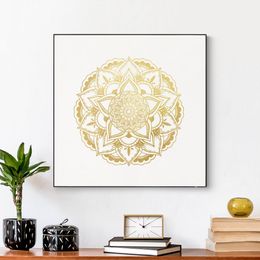 Wechselbild Mandala Illustration Ornament wei&szlig; gold