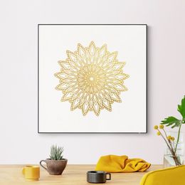 Wechselbild Mandala Sonne Illustration wei&szlig; gold