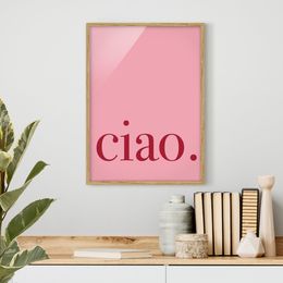 Bild mit Rahmen Ciao Rot und Pink