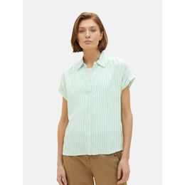 Tom Tailor Bluse Damen Gr&ouml;&szlig;e XXS/XS mint / wei&szlig;