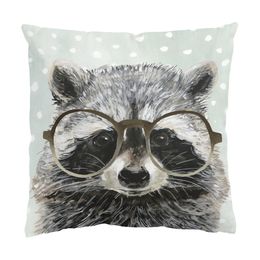 Dekokissen Bebrillte Tiere - Waschb&auml;r