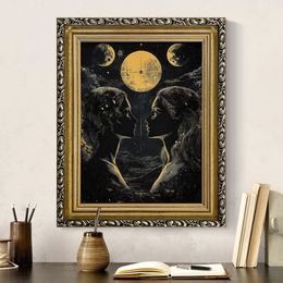 Bilderwelten Bild mit Barockrahmen Antik Spirituell Digital Art Barock schwarz - Zwilling Sternzeichen - Himmel Jugendzimmer