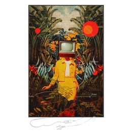 Bilderwelten LED-Wechselbild Vintage Fernseher im Dschungel