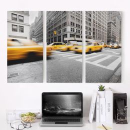 Bilderwelten 3-teiliges Leinwandbild - Querformat Rasantes New York