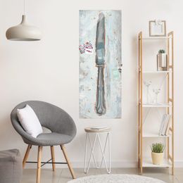 Bilderwelten Glasbild - Hochformat Impressionistisches Besteck - Messer