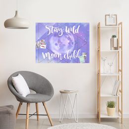 Bilderwelten Glasbild - Querformat Mond-Kind - Stay wild