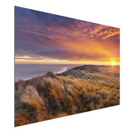 Bilderwelten Alu-Dibond Outdoor Bild Sonnenaufgang am Strand auf Sylt