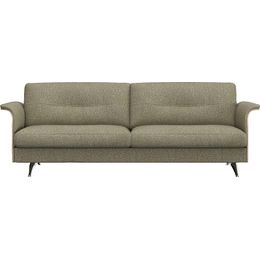 3-Sitzer FLEXLUX "Glow, super bequem durch hochwertigem Sitzaufbau mit Federkern", gr&uuml;n (fall gr&uuml;n), B:224cm H:81cm T:91cm, 62% Polyester/17%Baumwolle/14%Viscose/7%Leinen, Sofas, Modernes skandinavisches Design