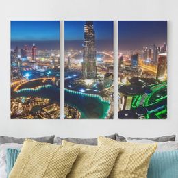 Bilderwelten 3-teiliges Leinwandbild - Querformat Dubai Marina