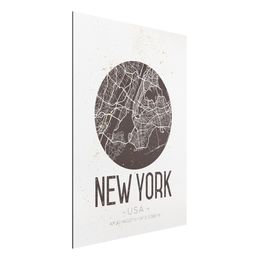 Bilderwelten Alu-Dibond Outdoor Bild Stadtplan New York - Retro