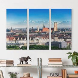 Bilderwelten 3-teiliges Leinwandbild - Querformat M&uuml;nchen