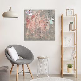 Bilderwelten Glasbild originell Abstrakt rosa Aquarell - Err&ouml;ten II - Deko Wohnzimmer Schlafzimmer