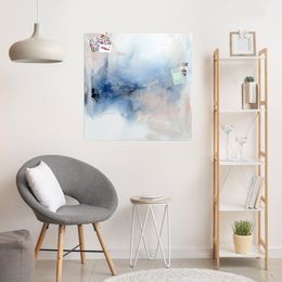 Bilderwelten Glasbild originell Abstrakt blau Glas Wandbild - Indigo & Rouge I - Deko Wohnzimmer Schlafzimmer