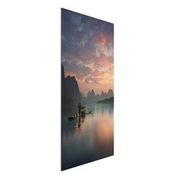 Bilderwelten Alu-Dibond Outdoor Bild Sonnenaufgang &uuml;ber chinesischem Fluss