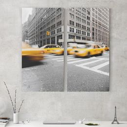 Bilderwelten 2-teiliges Leinwandbild - Quadrat Rasantes New York