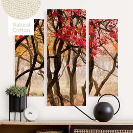 Bilderwelten 3-teiliges Leinwandbild - Querformat Japan im Herbst