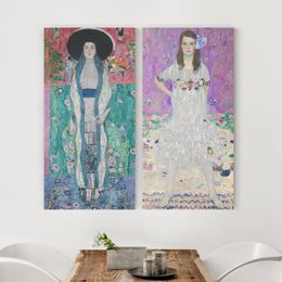 Bilderwelten 2-teiliges Leinwandbild Gustav Klimt - Adele Bloch-Bauer und M&auml;da Primavesi