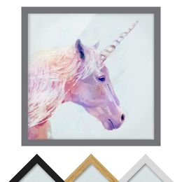 Bilderwelten Bild mit Rahmen - Quadrat Mystisches Einhorn I