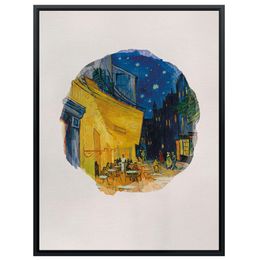 Bilderwelten Leinwandbild - Hochformat Wasserfarben - Vincent van Gogh - Caf&eacute;-Terrasse in Arles