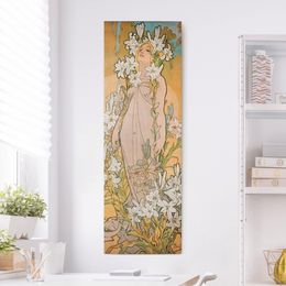 Bilderwelten Leinwandbild - Hochformat Alfons Mucha - Die Lilie