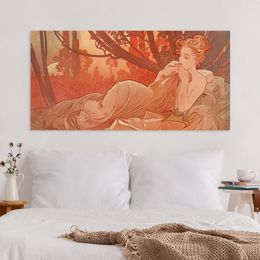 Bilderwelten Leinwandbild - Querformat Alfons Mucha - Abendd&auml;mmerung