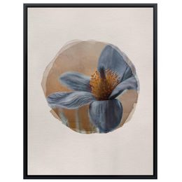 Bilderwelten Leinwandbild - Hochformat Wasserfarben - Kuhschelle in Blau