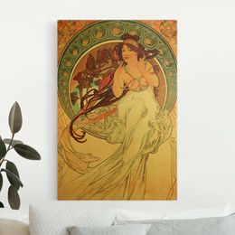 Bilderwelten Leinwandbild - Hochformat Alfons Mucha - Vier K&uuml;nste - Die Musik