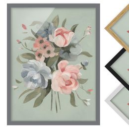 Bilderwelten Bild mit Rahmen - Hochformat Bouquet in Pastell II
