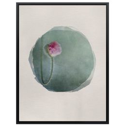Bilderwelten Leinwandbild - Hochformat Wasserfarben - Bl&uuml;te in Rosa