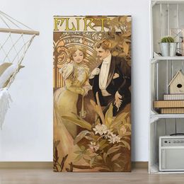 Bilderwelten Leinwandbild - Hochformat Alfons Mucha - Werbeplakat f&uuml;r Flirt Biscuits