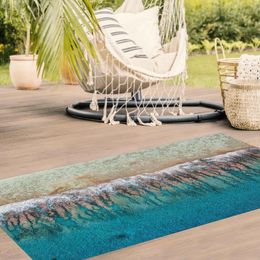 Bilderwelten Vinylteppich Motiv t&uuml;rkis Strand Vinylmatte - Welle am Strand - Landschaft K&uuml;che Badezimmer Flur