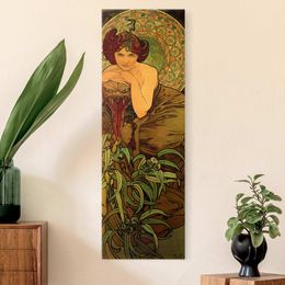 Bilderwelten Leinwandbild - Hochformat Alfons Mucha - Edelsteine - Smaragd