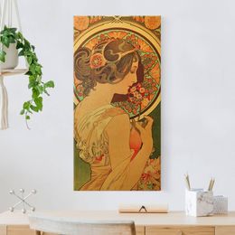 Bilderwelten Leinwandbild - Hochformat Alfons Mucha - Schl&uuml;sselblume
