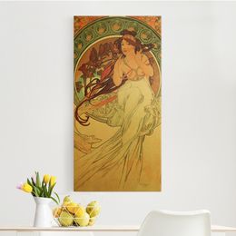 Bilderwelten Leinwandbild - Hochformat Alfons Mucha - Vier K&uuml;nste - Die Musik