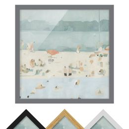 Bilderwelten Bild mit Rahmen - Quadrat Sandbank im Meer II