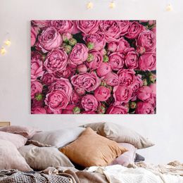 Bilderwelten Leinwandbild - Querformat Pinke Pfingstrosen