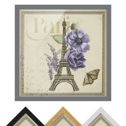 Bilderwelten Bild mit Rahmen - Quadrat Paris Collage Eiffelturm