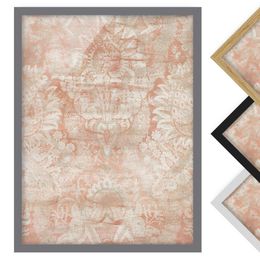 Bilderwelten Bild mit Rahmen - Hochformat Ornamentgewebe I