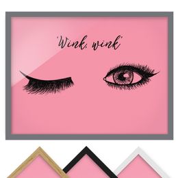 Bilderwelten Bild mit Rahmen - Querformat Wimpern Chat - Wink
