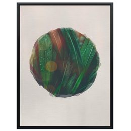 Bilderwelten Leinwandbild - Hochformat Wasserfarben - Gr&uuml;ne Palmenbl&auml;tter