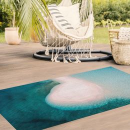Vinylteppich - Sandbank im Ozean - Motiv t&uuml;rkis Strand Vinylmatte Landschaft K&uuml;che Badezimmer Flur
