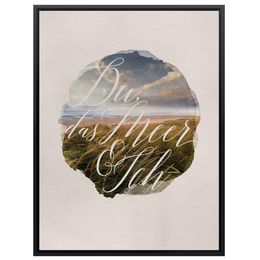 Bilderwelten Leinwandbild - Hochformat Wasserfarben - Du, das Meer & Ich